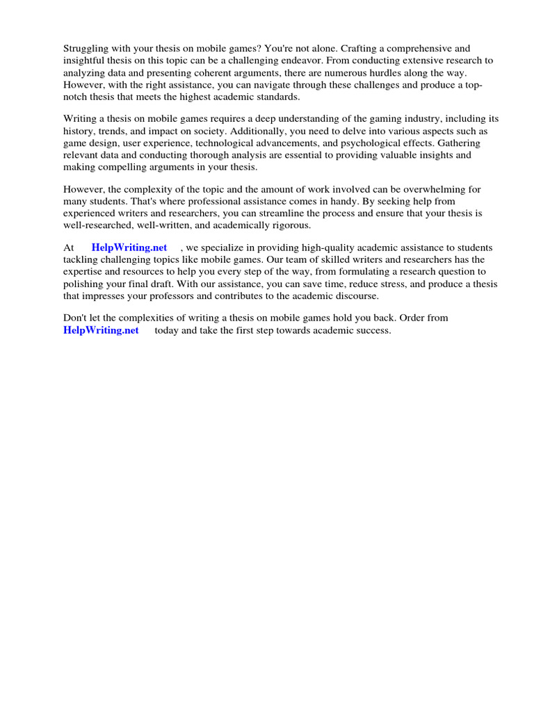 Sample Thesis Mobile Games | PDF | Advertising | Behavior