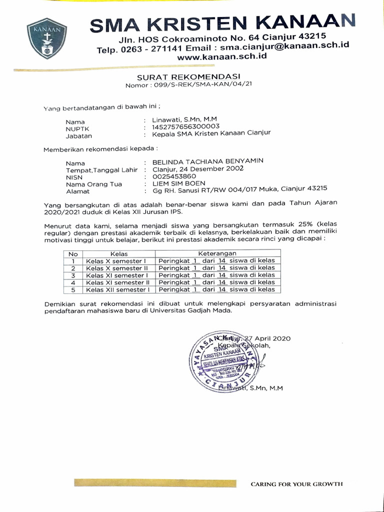 Surat Rekomendasi | PDF