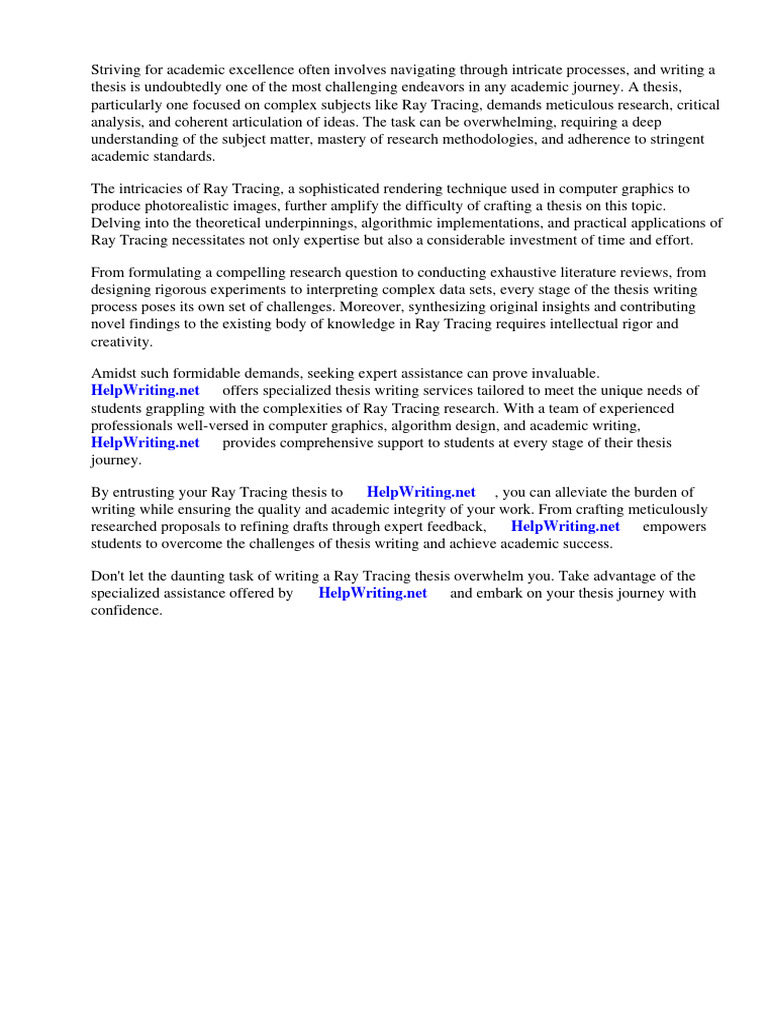 Ray Tracing Thesis | PDF | Rendering (Computer Graphics) | Texture Mapping