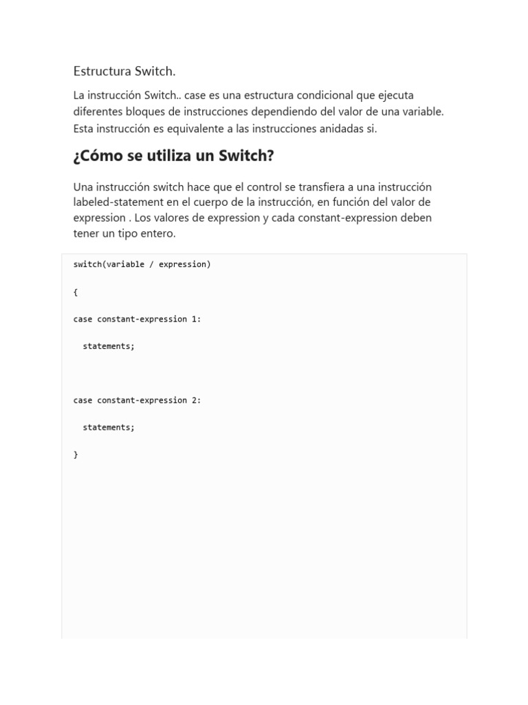 Estructura Switch Jeffr | PDF