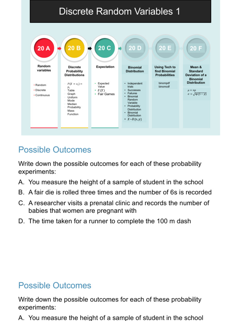 1 Discrete Random Variable Probability Distributions 1 | PDF | Probability Distribution | Random ...