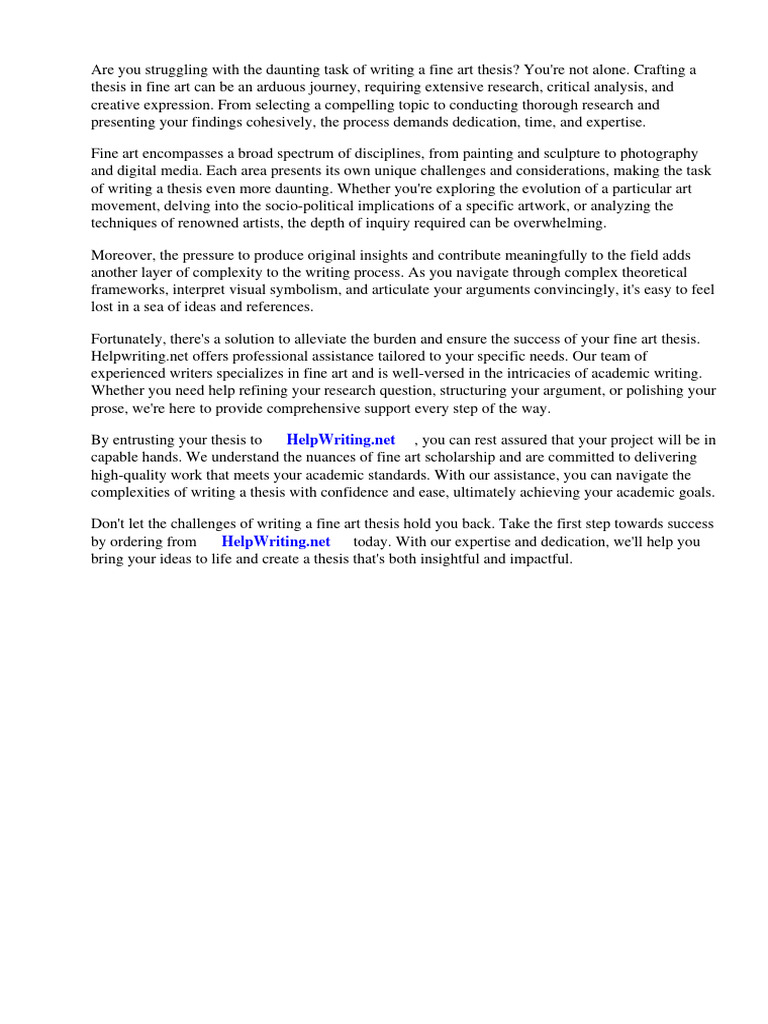 Fine Art Thesis Examples | PDF | Fine Art | Thesis