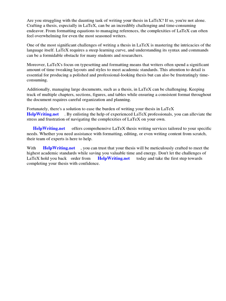Latex Thesis Writing Tips | Download Free PDF | Thesis | Te X