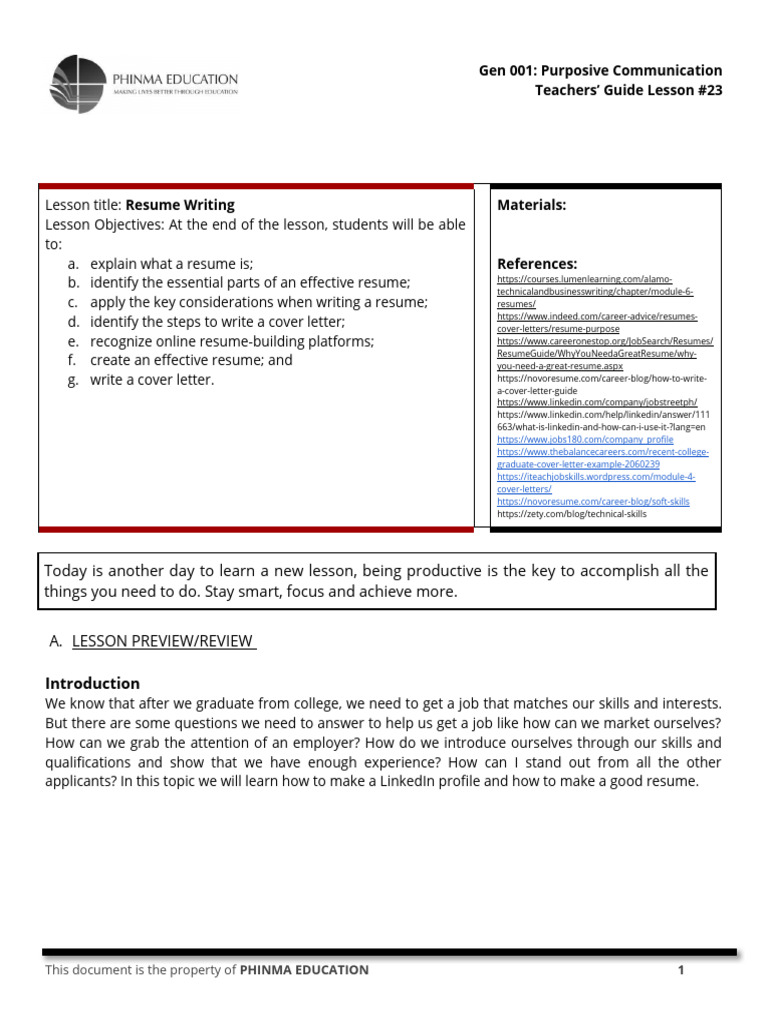 Gen 001 TG 23 | PDF | Résumé | Linked In