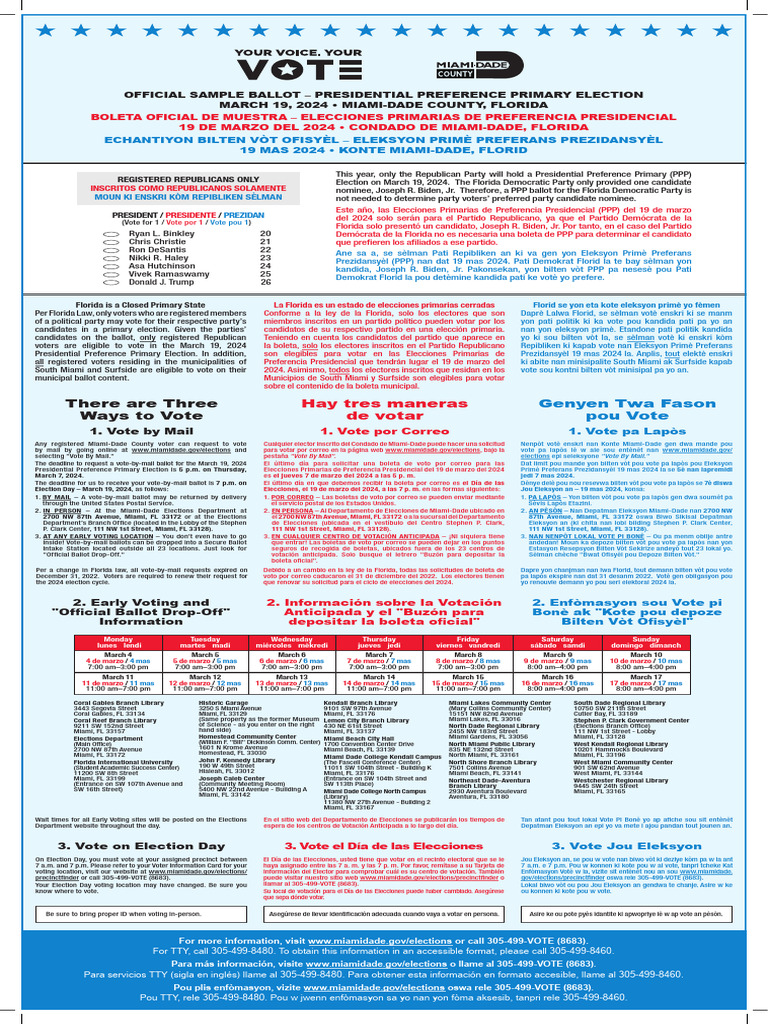 2024 03 19 PPP Election Sample Ballot | PDF | Government | Elections