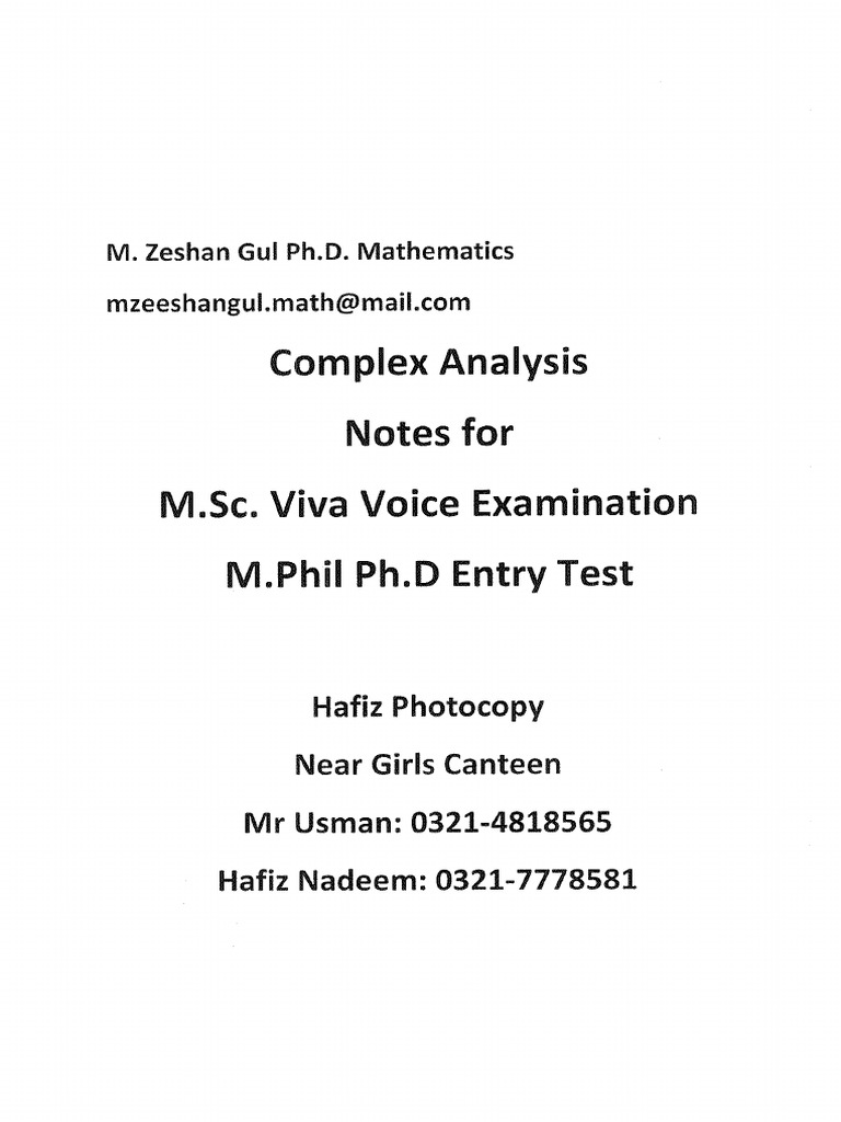 Complex Analysis Pdf