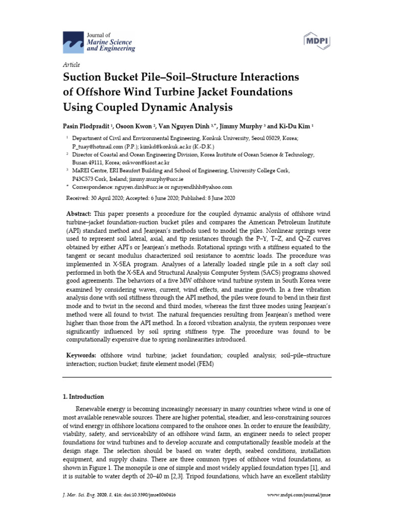 Suction Bucket Pile-Soil-Structure Interactions of | PDF | Deep ...