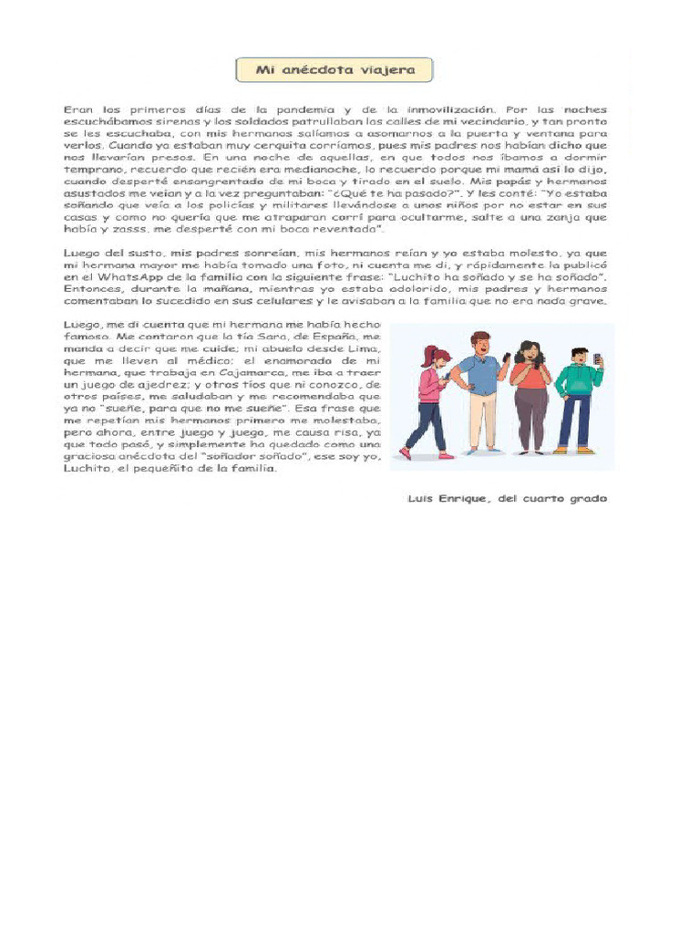 Lectura, Mi Anecdota Viajera | PDF