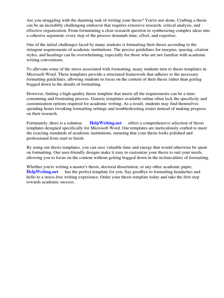 Thesis Ms Word Template | PDF | Thesis | Microsoft Word