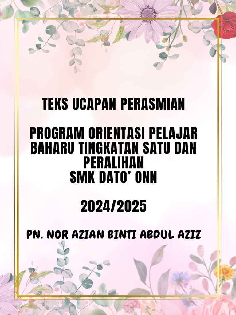 Teks Ucapan PKP Sempena Program Orientasi | PDF