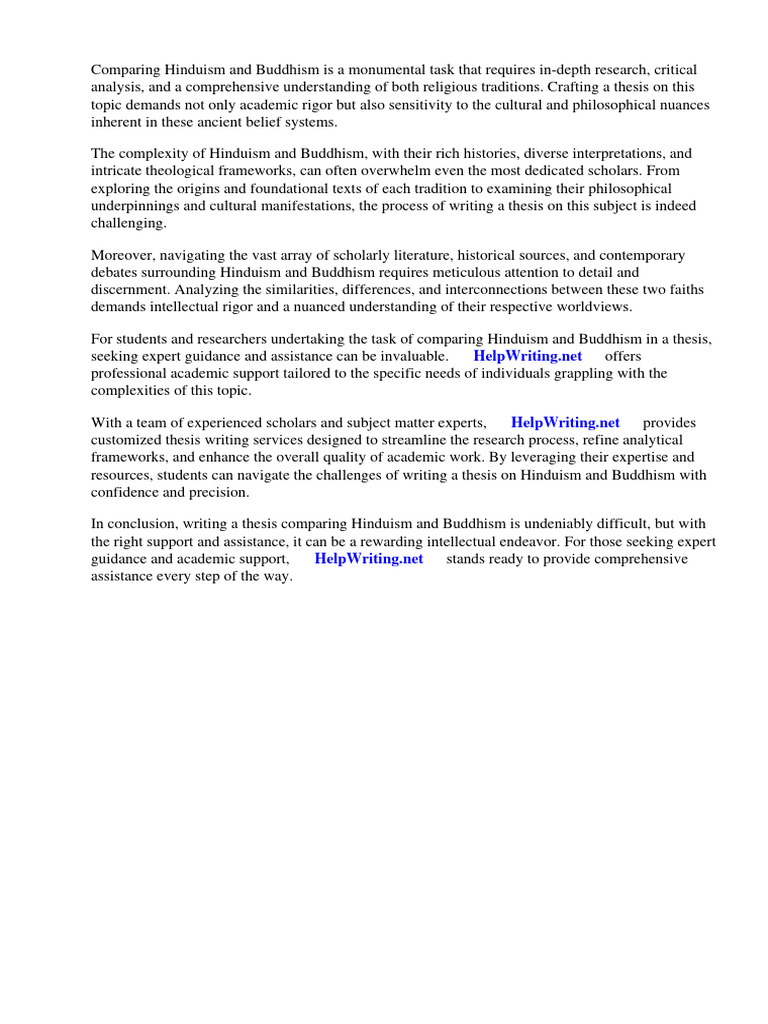 Thesis Comparing Hinduism and Buddhism | PDF | Reincarnation | Nirvana
