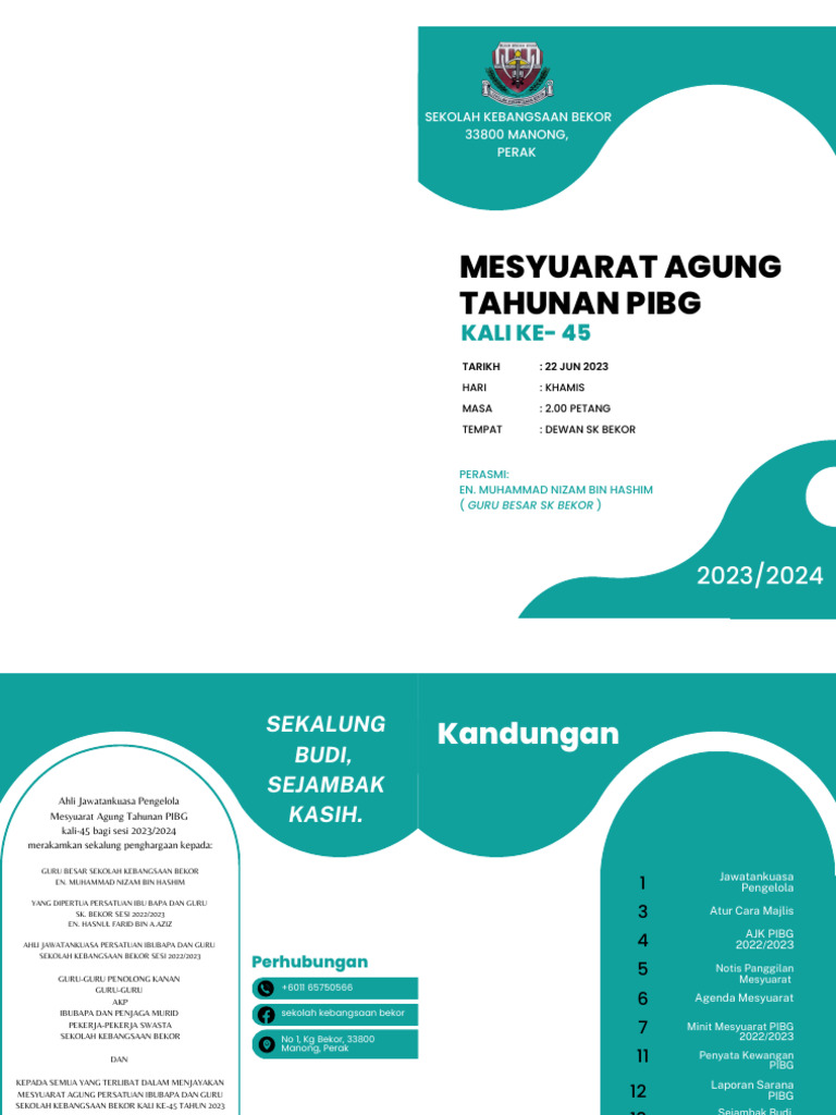 BUKU PROGRAM Mesyuarat Agung Pibg | PDF