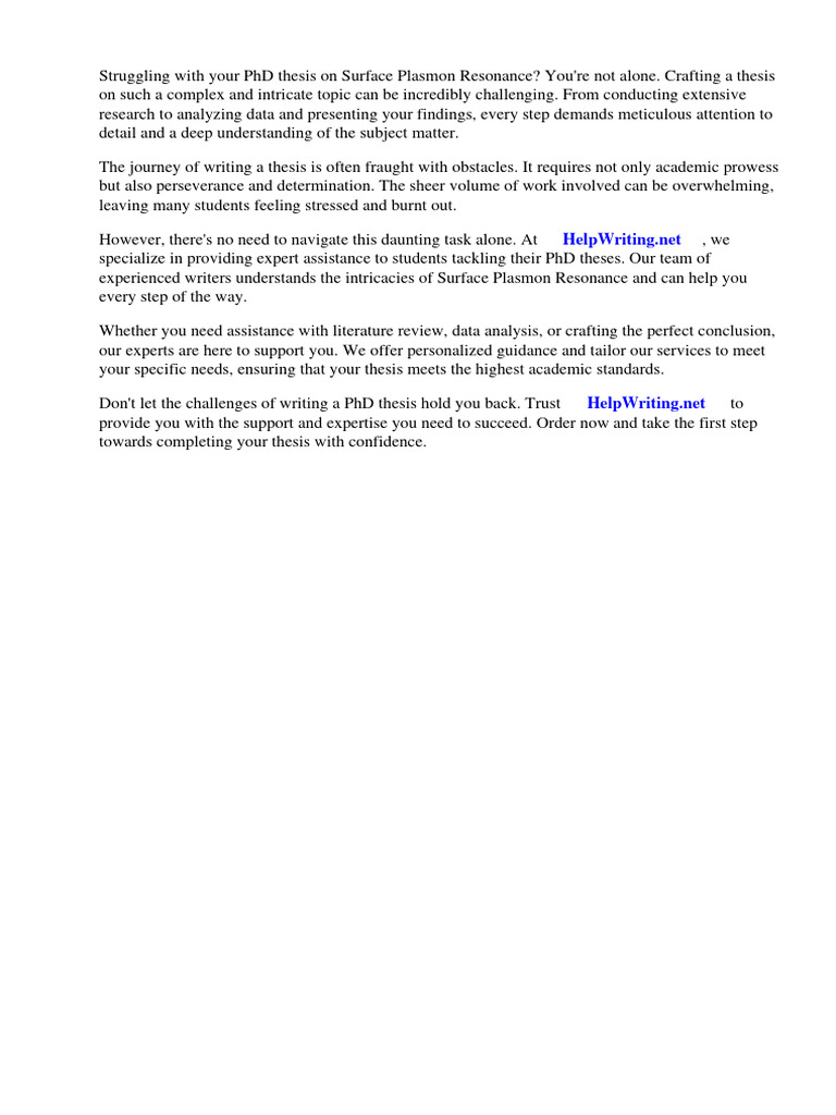 PHD Thesis Surface Plasmon Resonance | PDF | Surface Plasmon Resonance ... PHD Thesis Surface Plasmon Resonance | PDF | Surface Plasmon Resonance ...