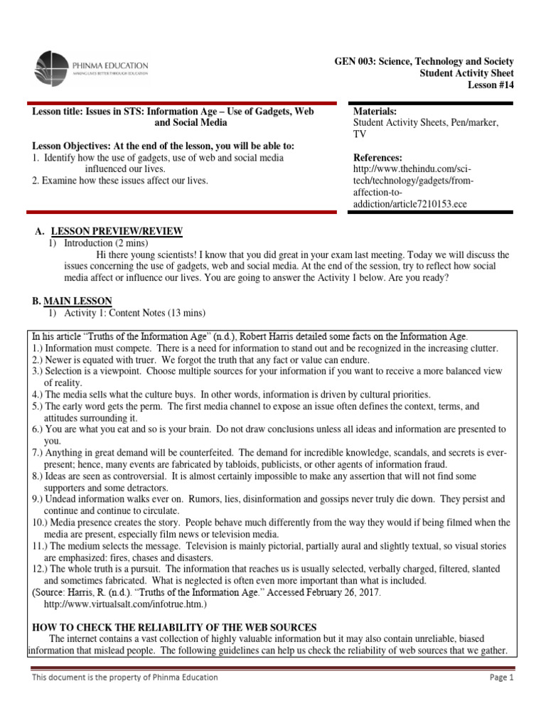 GEN 003 Day 18 Lesson 14 STS SAS | PDF | World Wide Web | Internet & Web