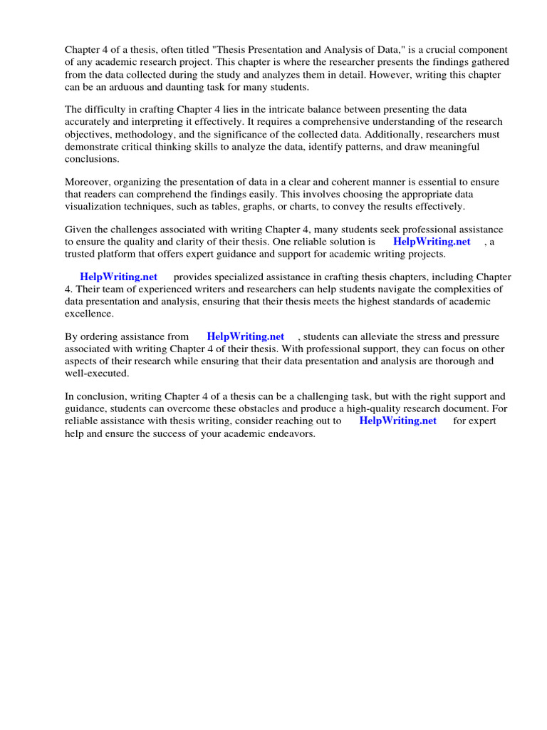 Chapter 4 Thesis Presentation and Analysis of Data | PDF | Thesis | Data