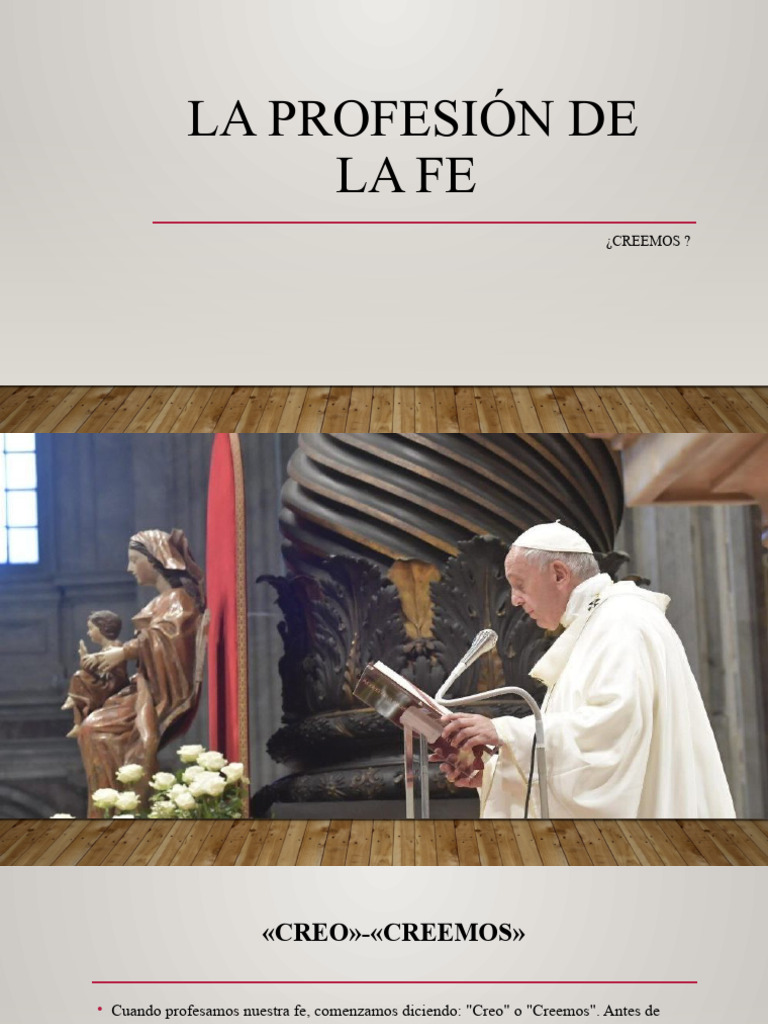 La Profesión de La Fe | PDF | Fe | Iglesia Católica