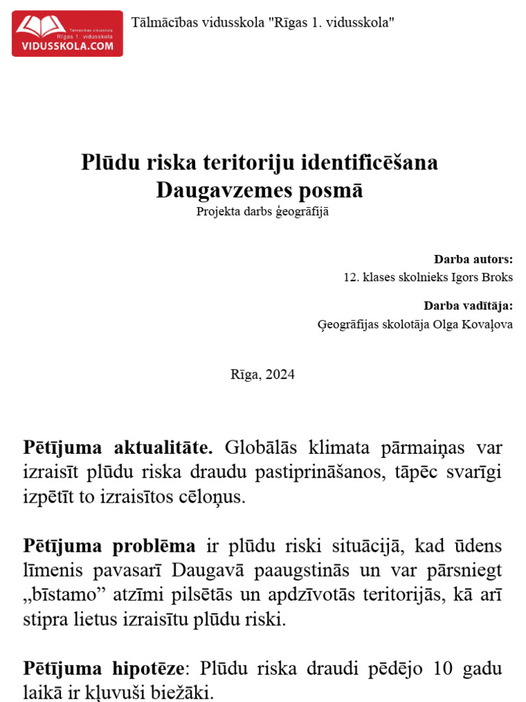 Projekta Darbs Prezentācijas Paraugs R1TV | PDF