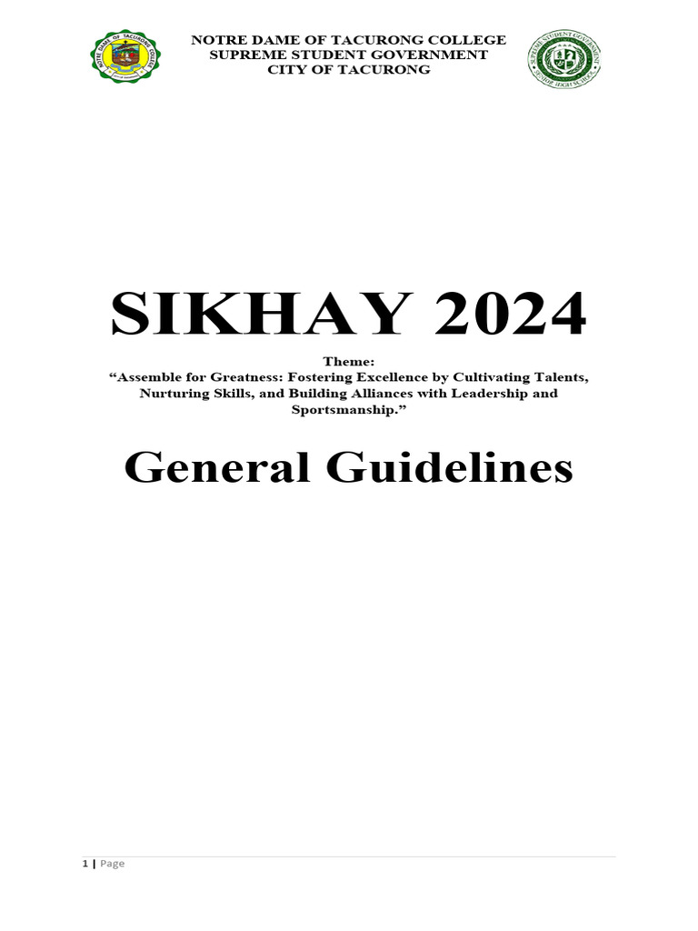 Sikhay 2024 General Guidelines | PDF