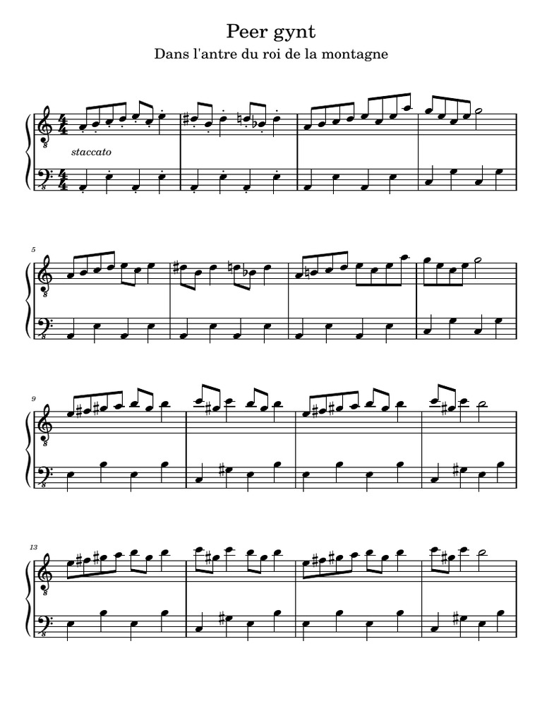 Peer Gynt in The Hall of The Mountain King | PDF | Suites | Compositions