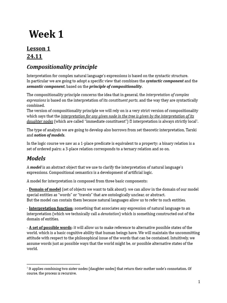 Compositional Semantics Course New | PDF | Interpretation (Logic) | Function (Mathematics)