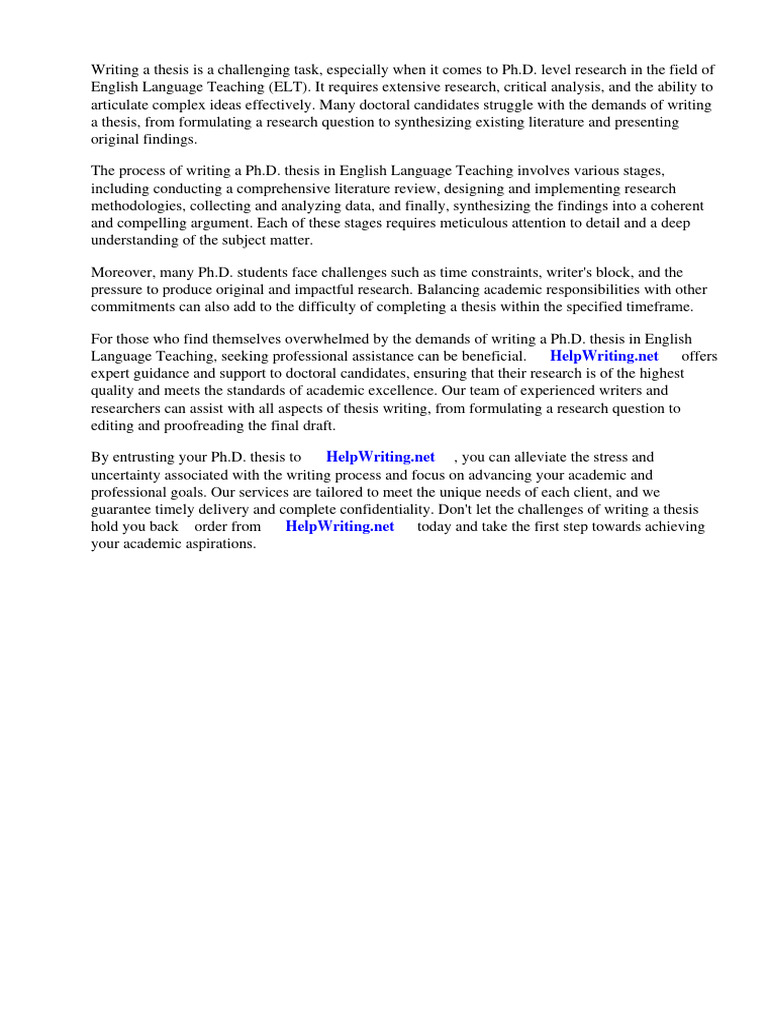 PHD Thesis in English Language Teaching | PDF | Thesis | Educational ...