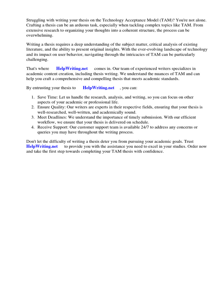 Thesis About Technology Acceptance Model | PDF | Cognition