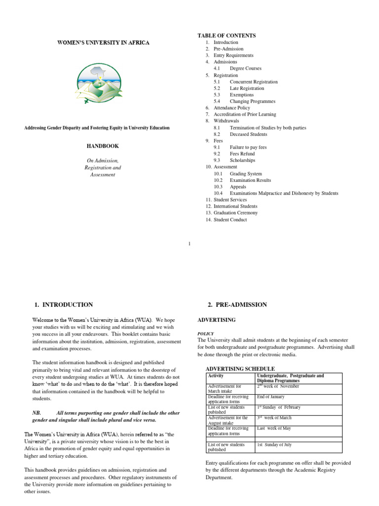 Student Handbook | PDF | Course Credit | Bachelor's Degree