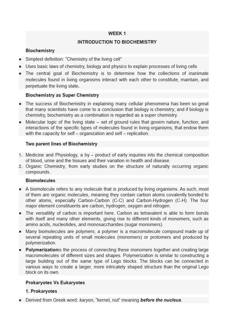 Biochem Lecture Prelims | PDF | Amino Acid | Hydrogen Bond