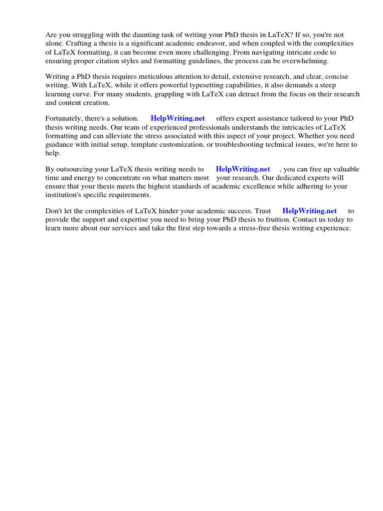 Writing PHD Thesis With Latex | PDF | Thesis | Page Layout