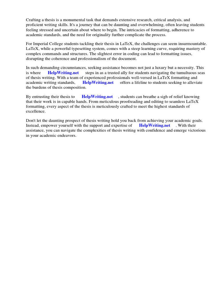 Imperial College Thesis Latex | PDF | Thesis | Te X