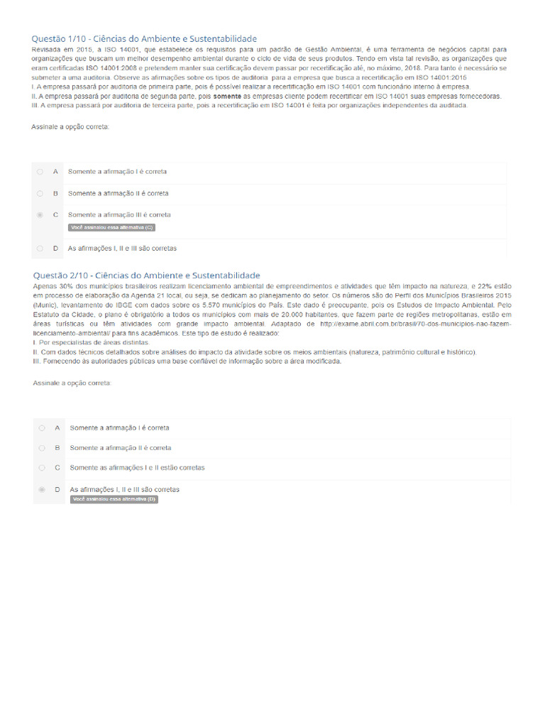 Ciencias Do Ambiente - APOL 2 | PDF