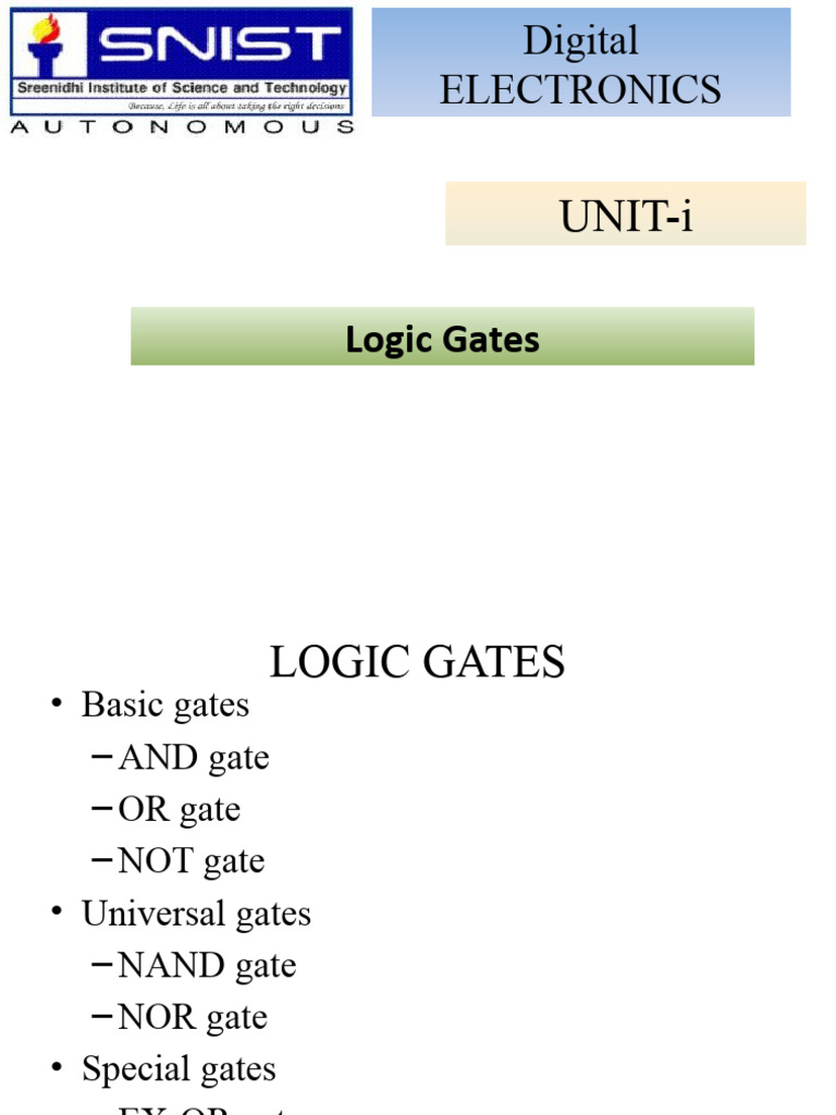 Logic Gates and Universal Gates | PDF | Logic Gate | Electricity