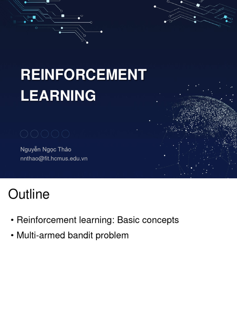 2024 MTH058 Lecture05 ReinforcementLearning | PDF | Applied Mathematics | Statistical Theory