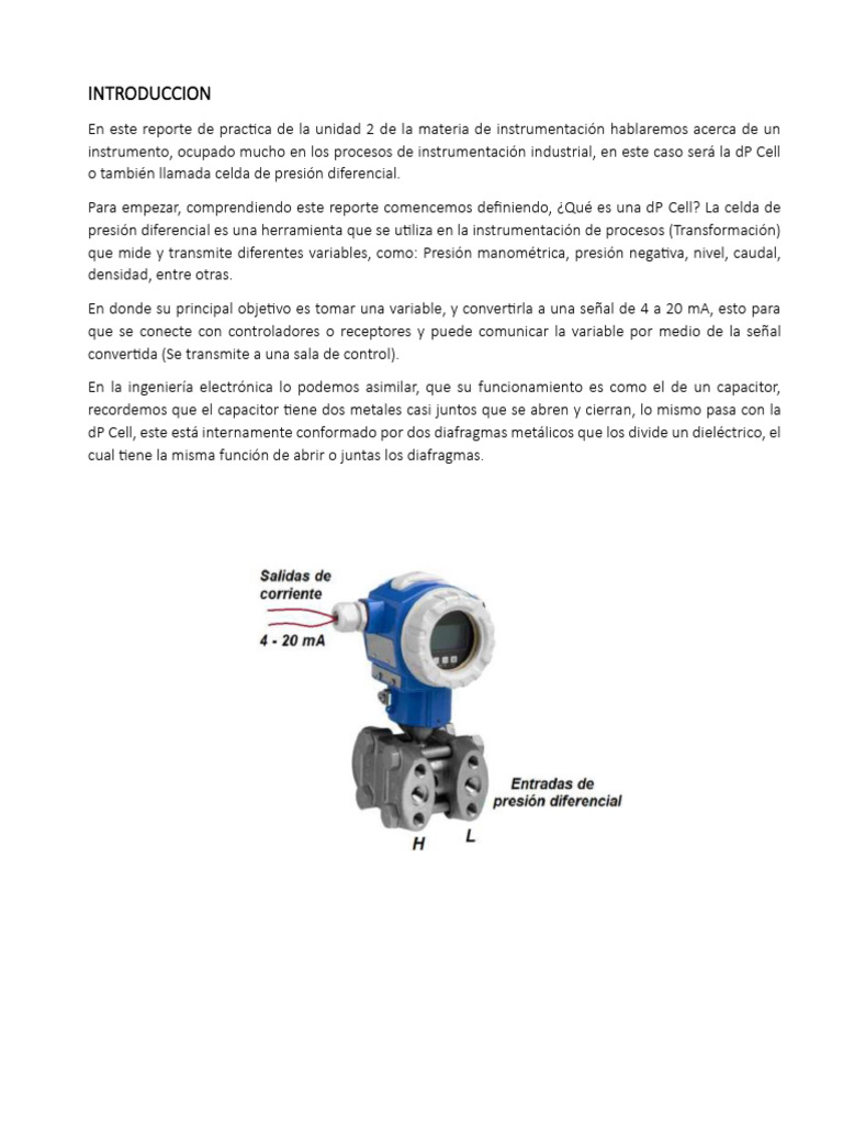 Funcionamiento y Calibración de dP Cell | PDF | Electricidad ...