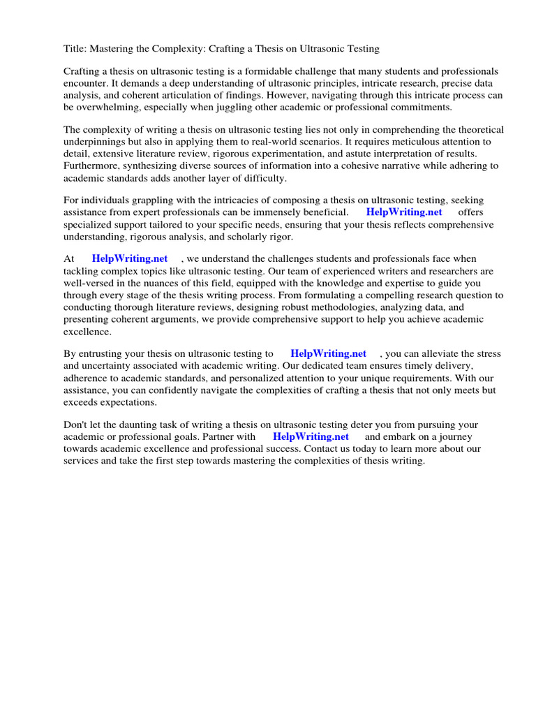 Thesis On Ultrasonic Testing | PDF | Waves | Acoustics