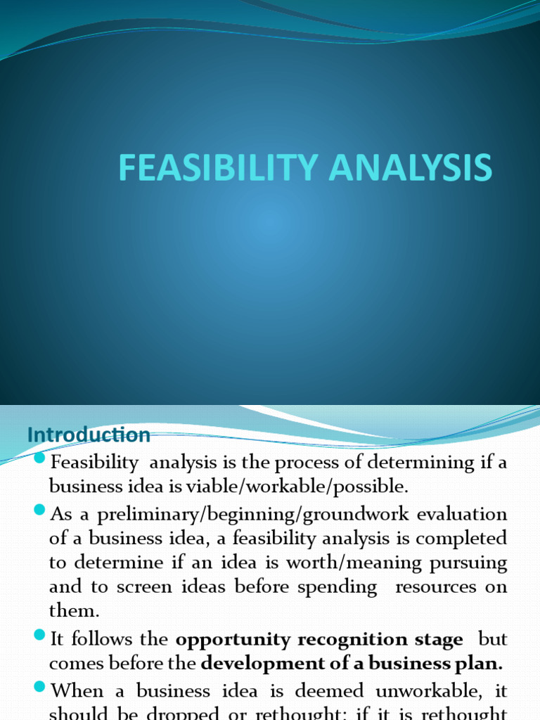 Feasibility analysis | PDF | Usability | Feasibility Study Feasibility analysis | PDF | Usability | Feasibility Study