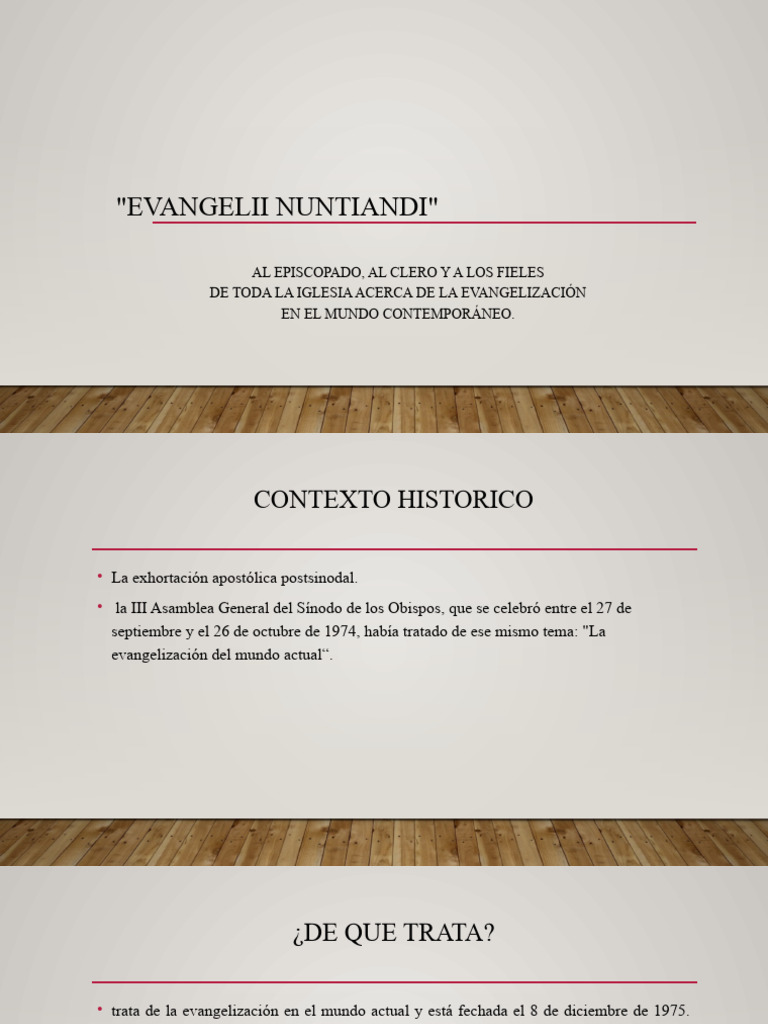 Significado de Evangelii Nuntiandi | PDF | Religiones abrahámicas