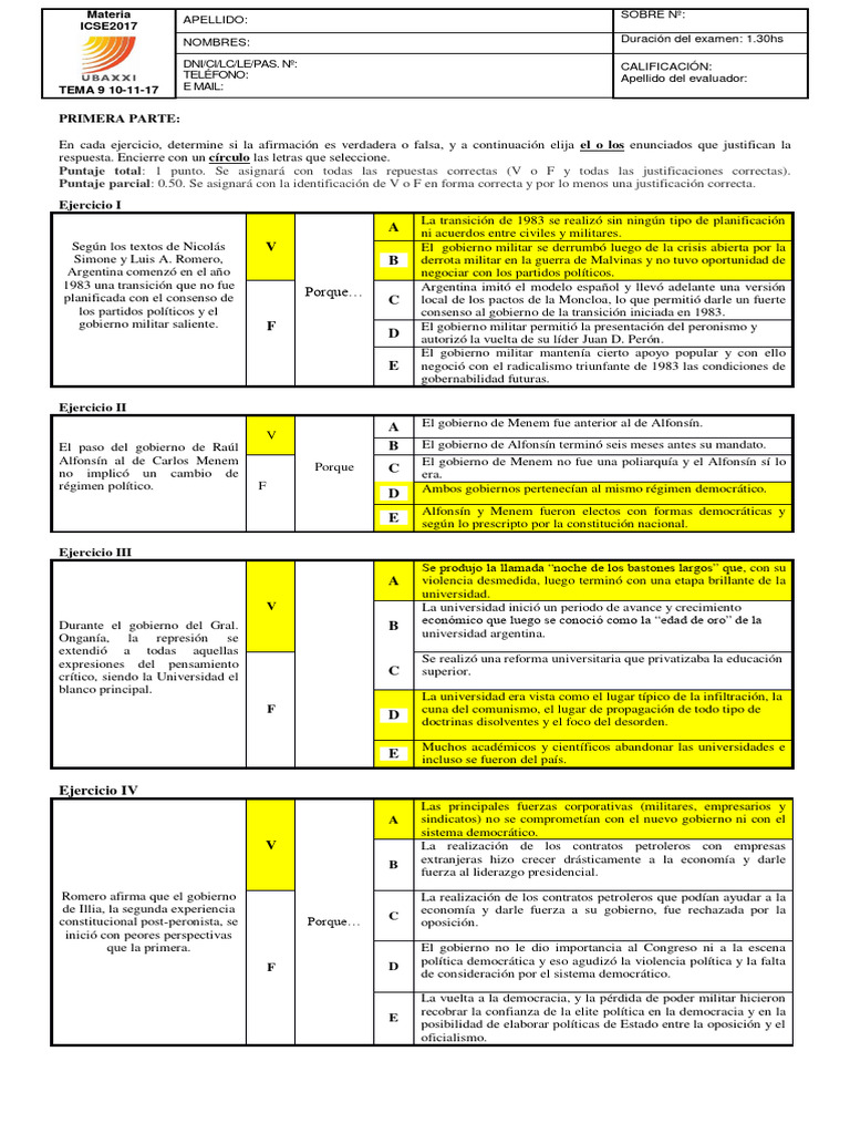 2dos Parciales 2C 2017 | PDF | Democracia | Ideologías políticas