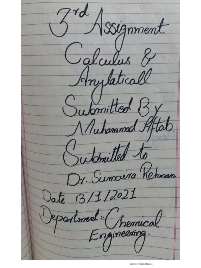 Calculus Assignment #3 | PDF