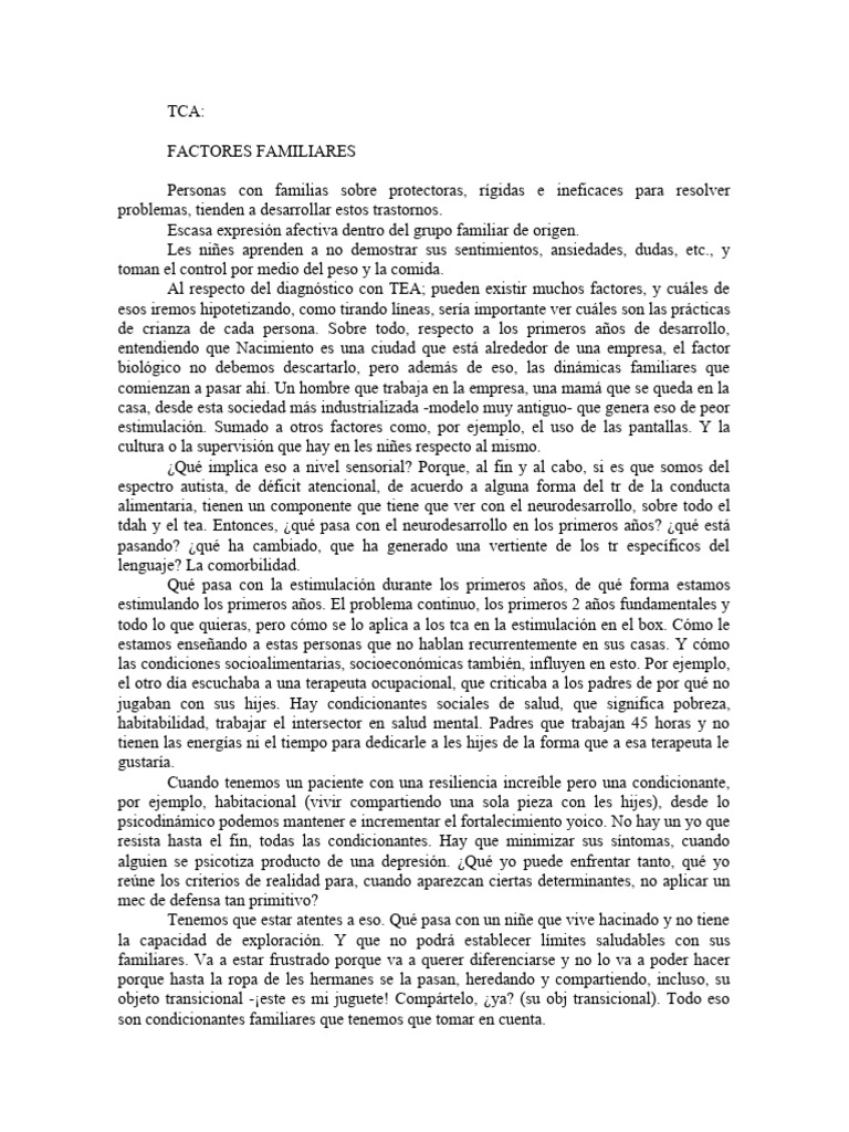 Clase TCA | PDF | Desorden alimenticio | Anorexia nerviosa