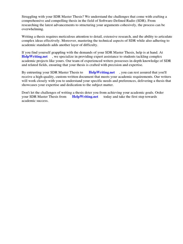 SDR Master Thesis | PDF | Thesis | Software Defined Radio