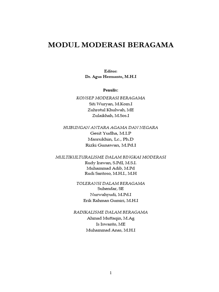Moderasi Beragama di PTKIN | PDF