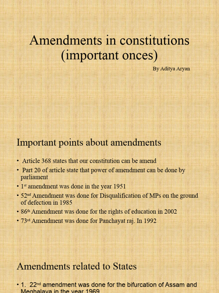 Amendments in Constitutions | PDF | Finance & Money Management