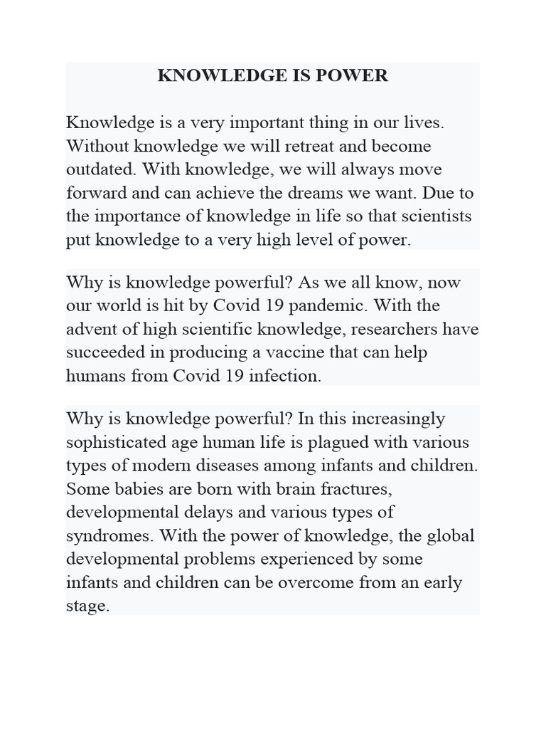 The Power of Knowledge in Life | PDF