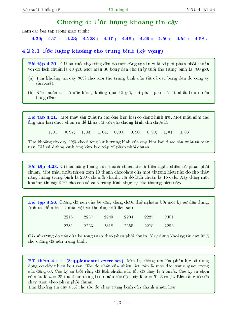 XSTK Chapter4 Exercises List | PDF