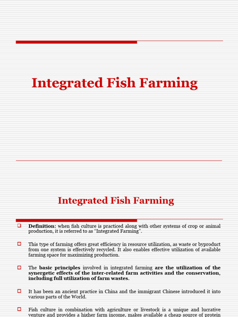 Integrated Fish Farming | PDF | Agriculture | Poultry Farming