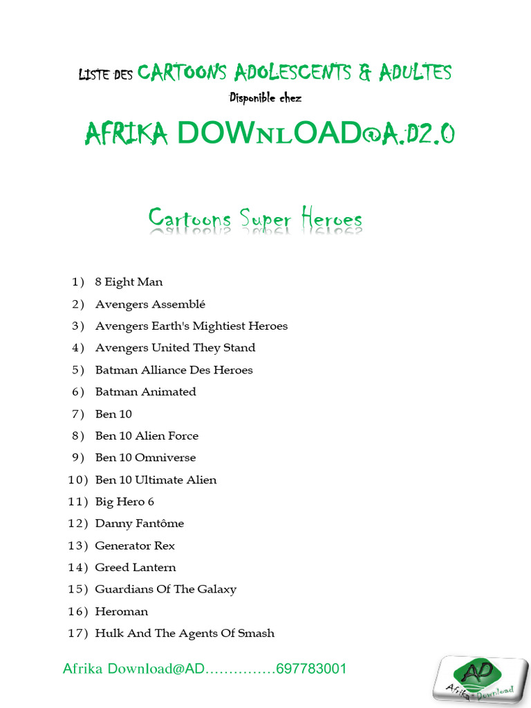 Liste Des Cartoons Ado@a.d2022 | PDF