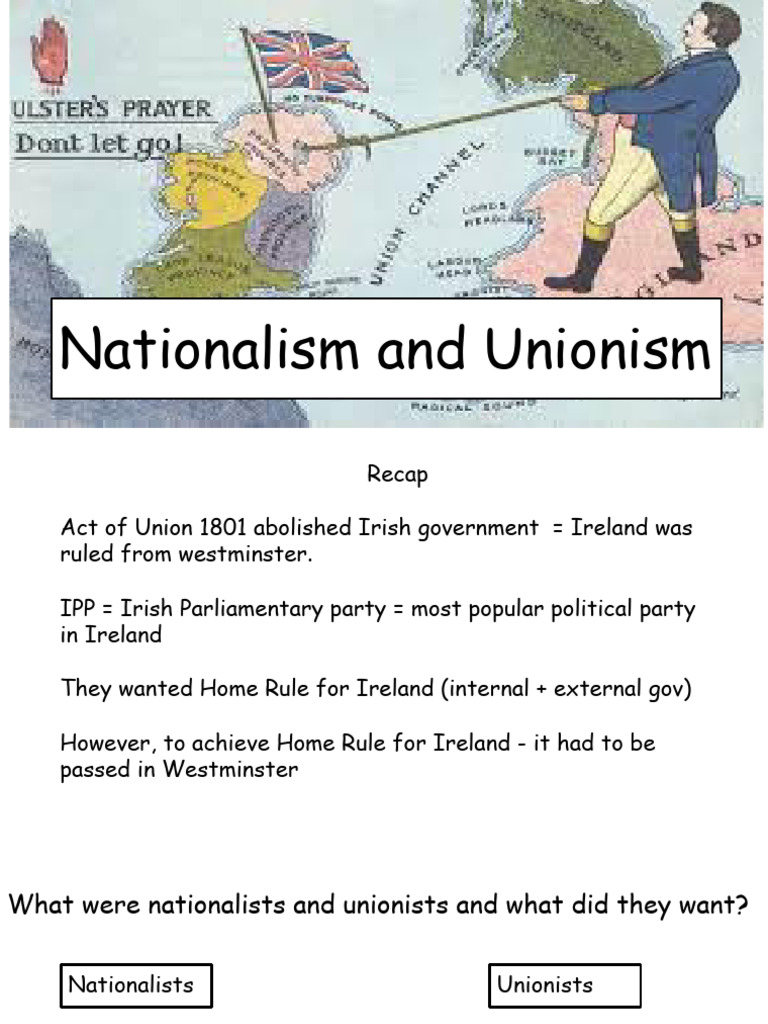 Nationalism and Unionism 2nd Year | PDF | Irish Nationalism | Unionism ...
