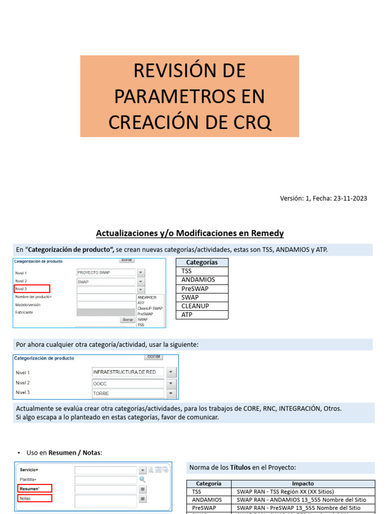 Revisión de Creación de CRQ v01 | PDF | Informática | Software