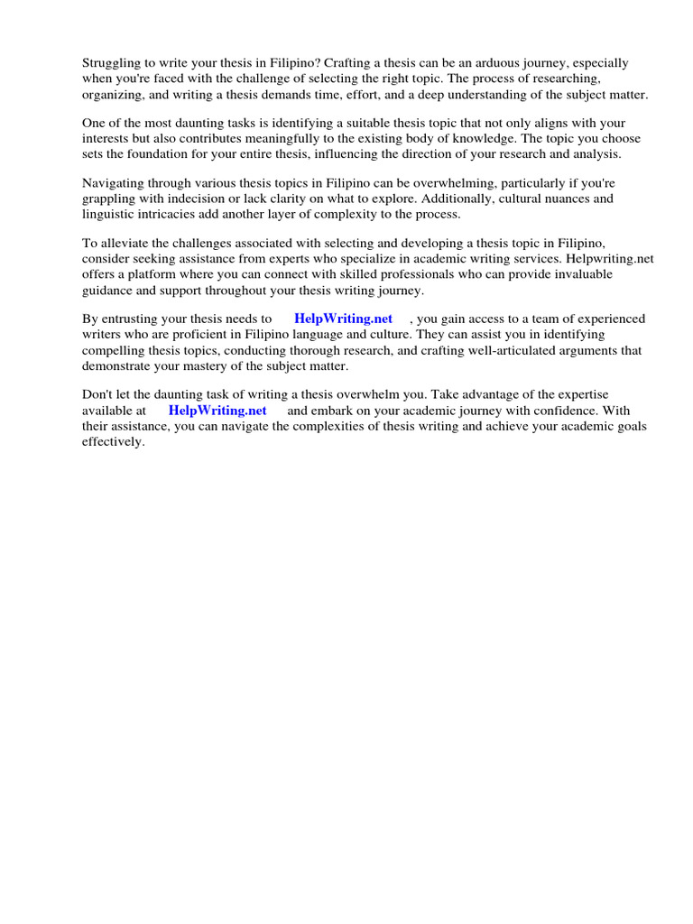 Thesis Topics Sa Filipino | PDF | Tagalog Language | Expert